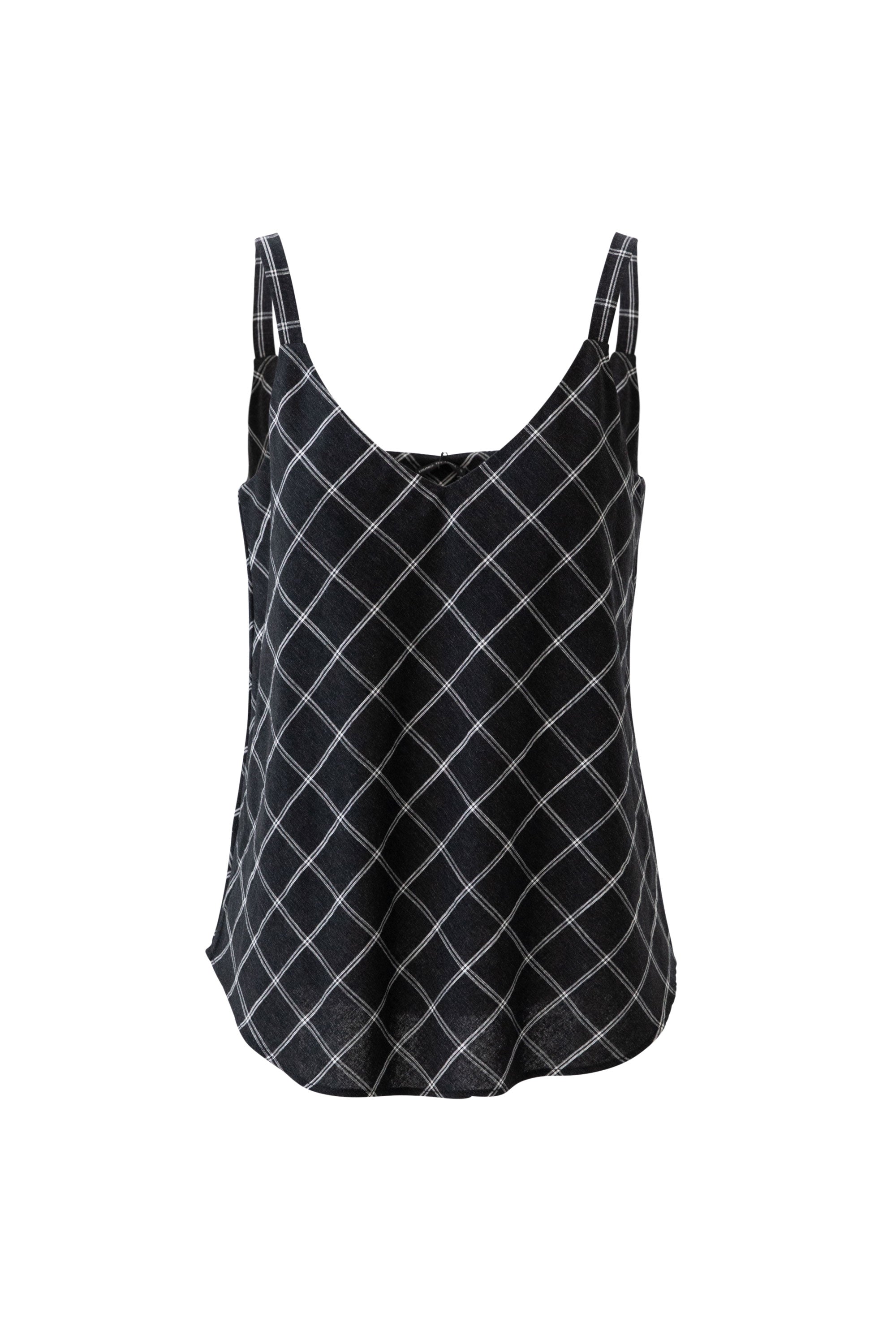 Linen Blend Relaxed Fit Singlet Licate Check – Lounge the Label
