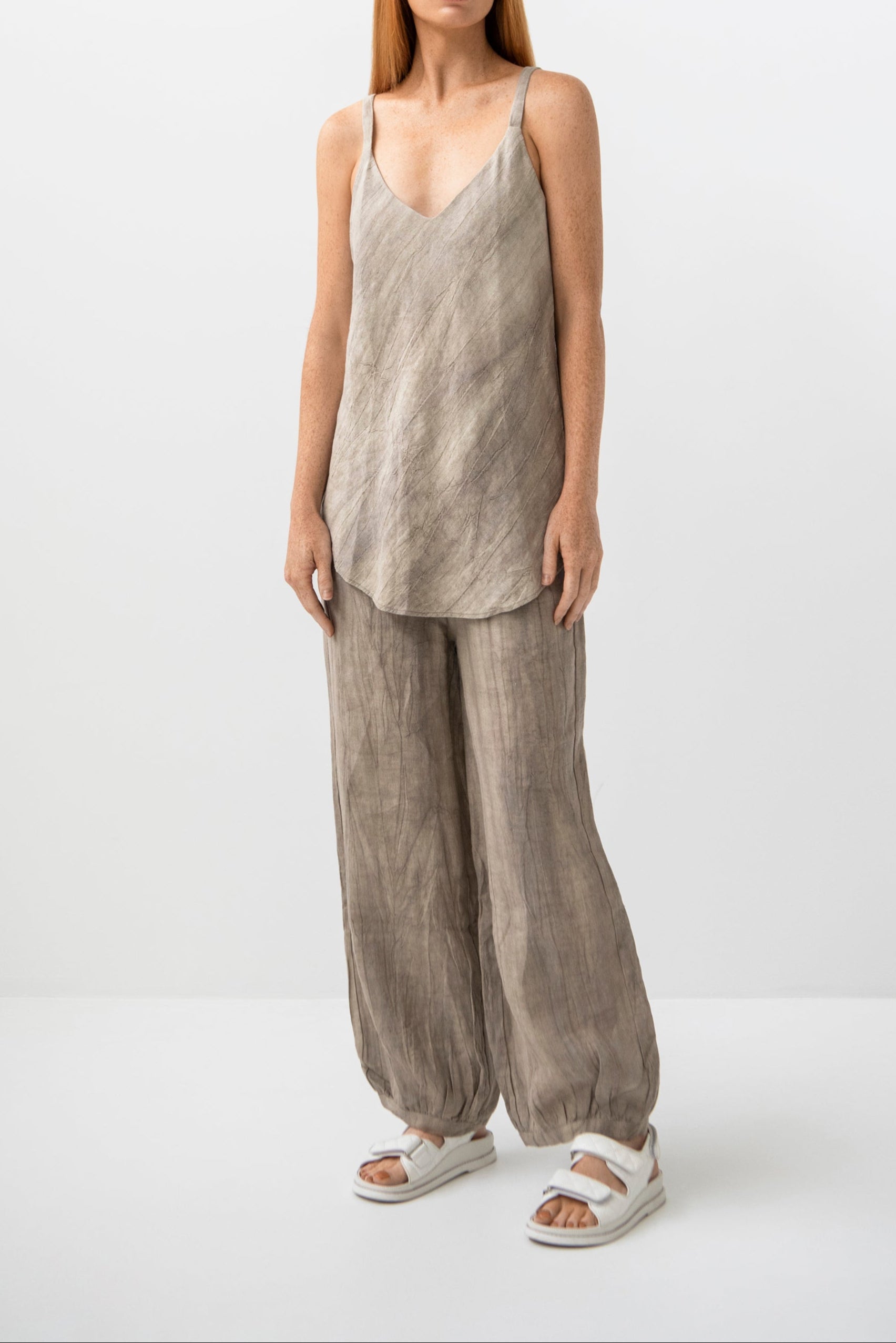 Linen Relaxed Fit Singlet Licate Natural – Lounge the Label